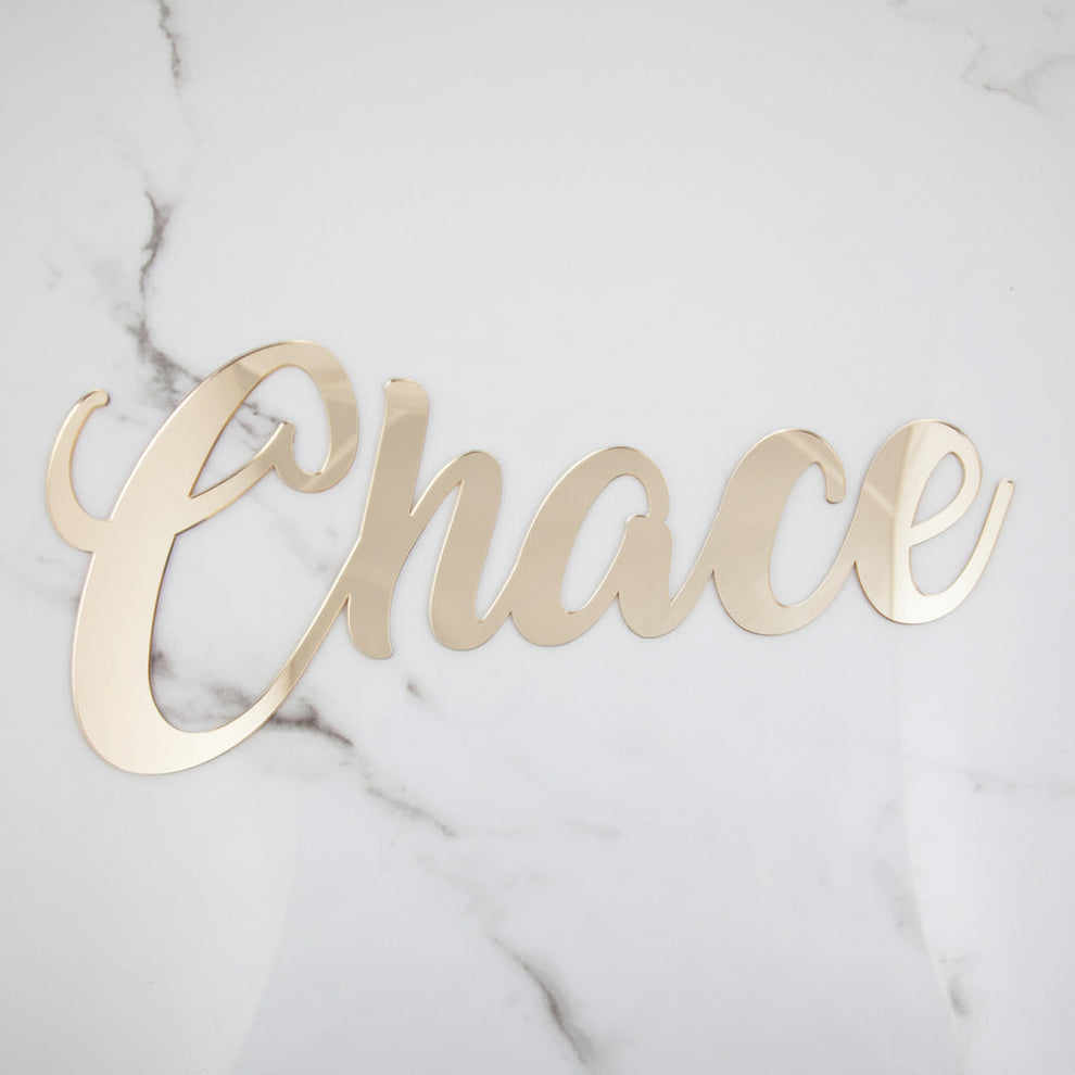 Gold Acrylic Custom Name Script Plaque – Letterfy